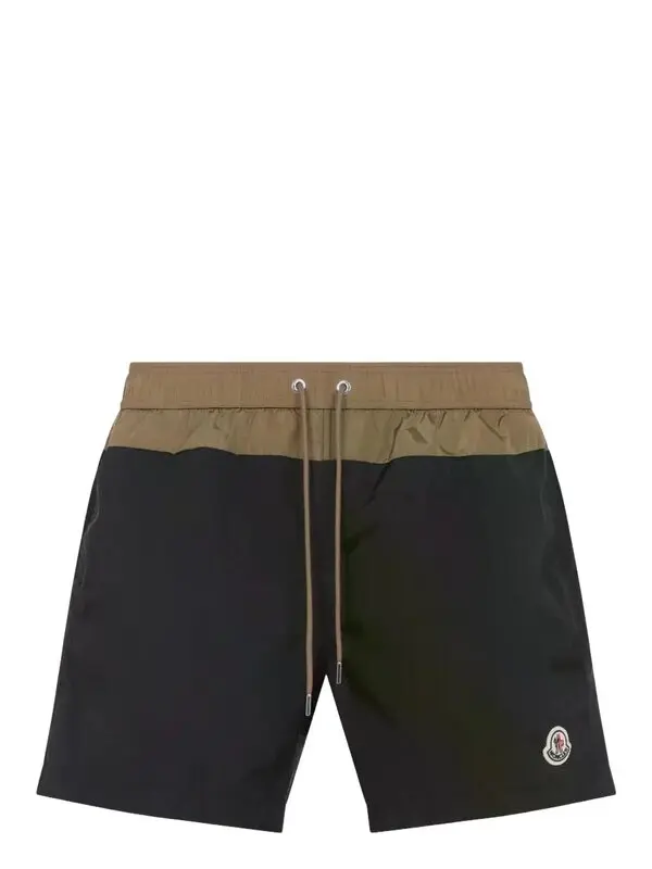 Moncler Two-tone Swim Shorts - Black