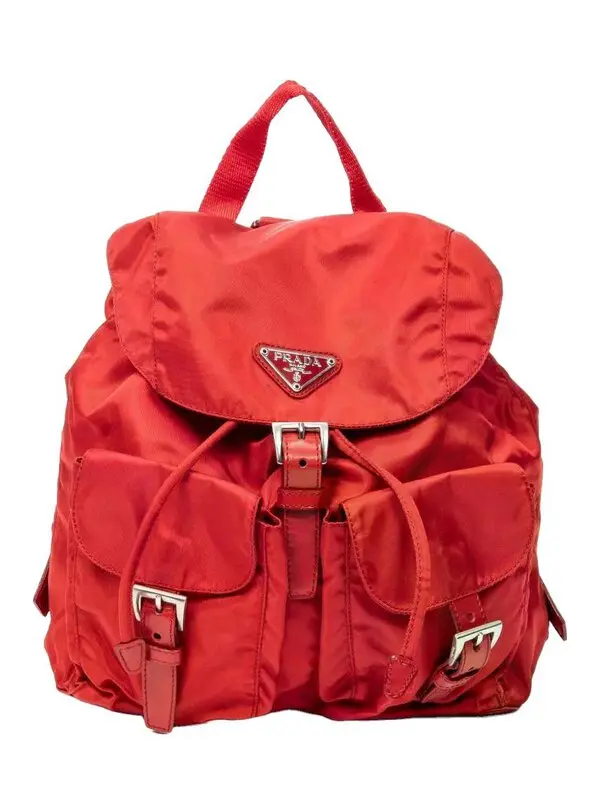 Prada Triangle-logo Backpack - Red