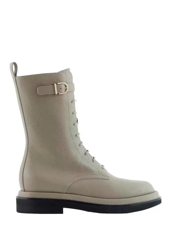 Giorgio Armani Buckle Lace-up Boots - Grey