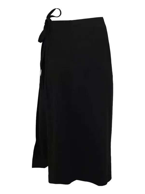 Theory Pleated Wrap Midi Skirt - Black