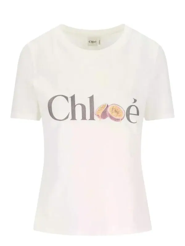 Chloé Passion-fruit Print Cotton T-shirt - White