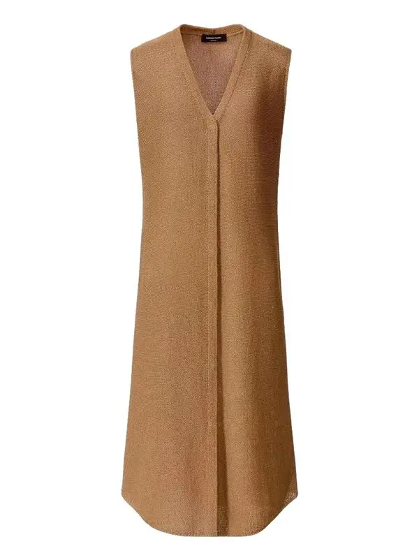 Fabiana Filippi V-neck Knit Sleeveless Cardigan - Brown