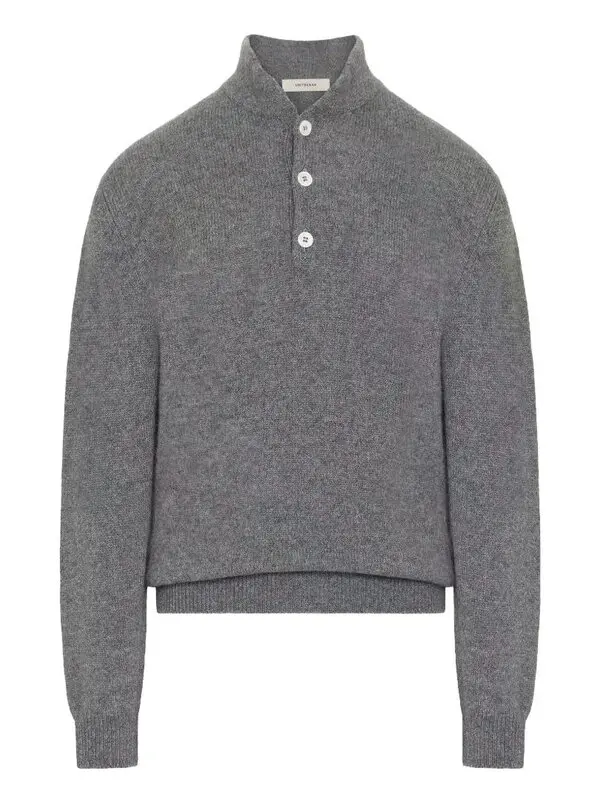 UMIT BENAN Francis Buttoned Cashmere Sweater - Grey