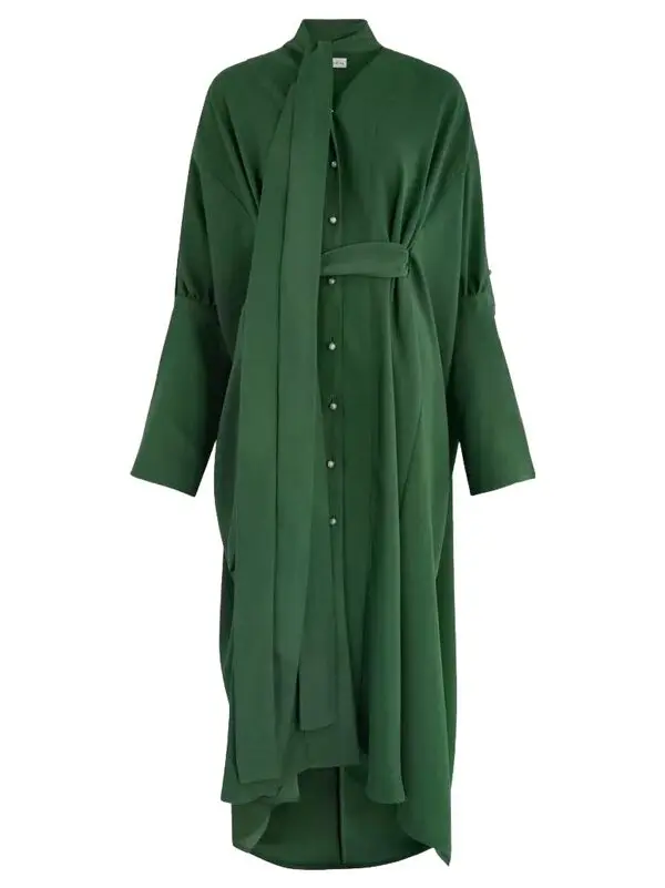 Palmer//harding Emotive Oversize Collared Maxi Dress - Green
