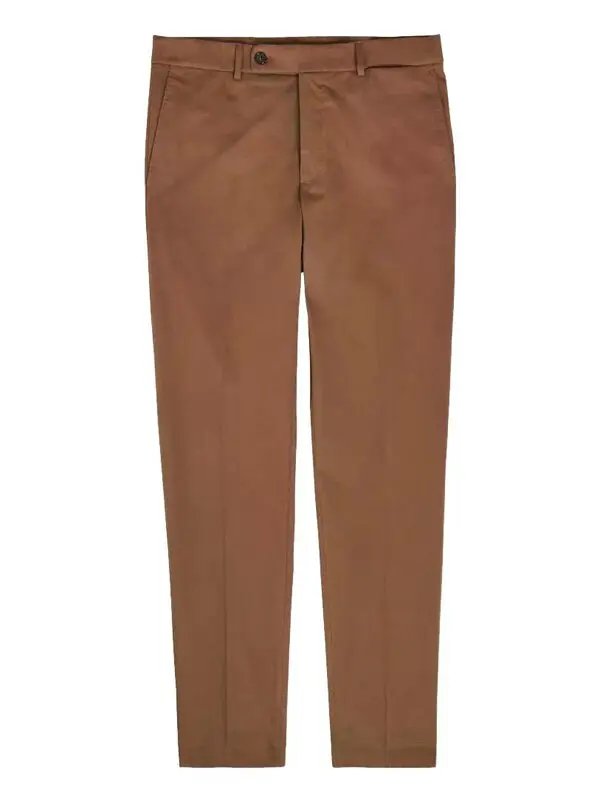 SLOWEAR Buttoned Straight-leg Trousers - Brown