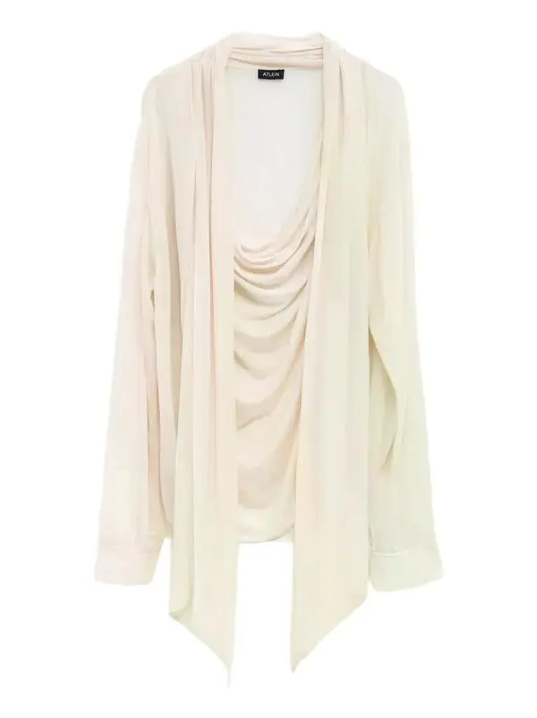 Atlein Draped Blouse - Neutrals