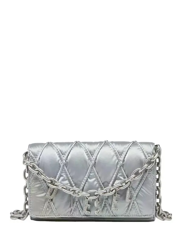 DIESEL Charm-d Quilted Mini Bag - Silver