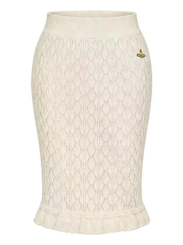 VIVIENNE WESTWOOD Ella Openwork Asymmetric Skirt - Neutrals