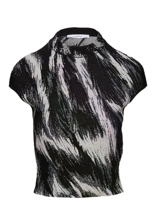 Givenchy Abstract Mockneck T-shirt - Black