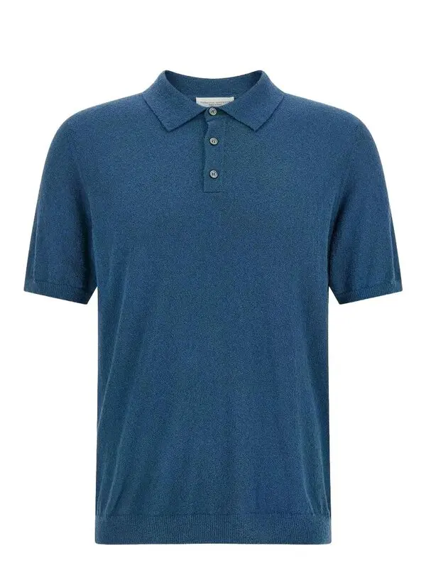 ROBERTO COLLINA Buttoned Polo Shirt - Blue
