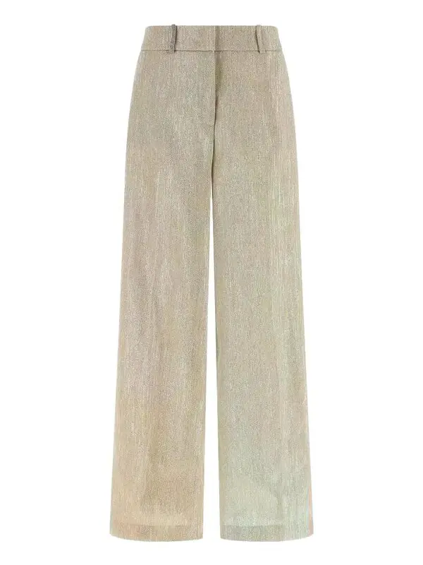 Peserico Lamé-thread Wide-leg Trousers - Neutrals