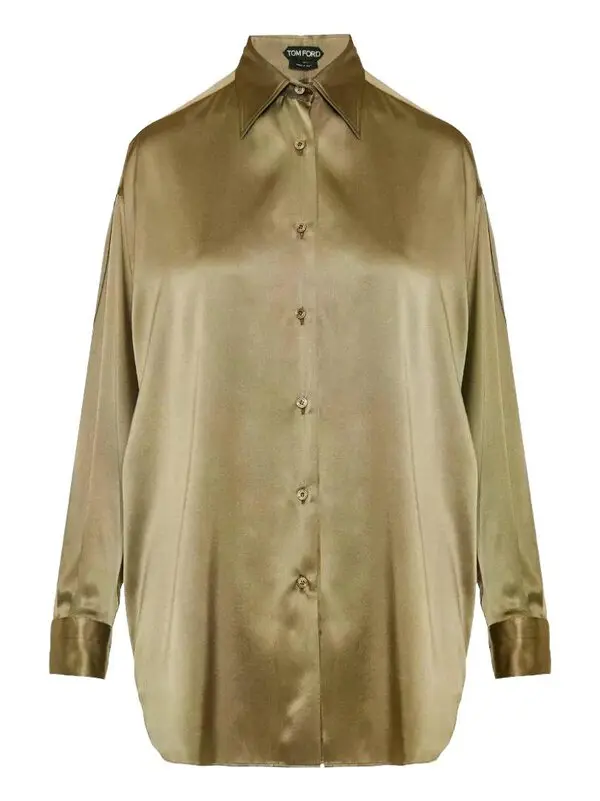 TOM FORD Buttoned Collared Shirt - Green