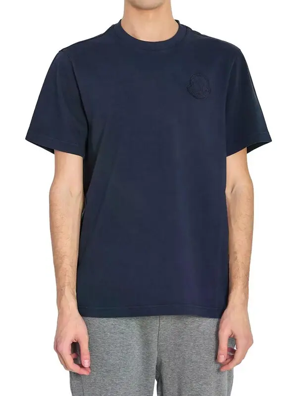 Moncler Embroidered-logo T-shirt - Blue