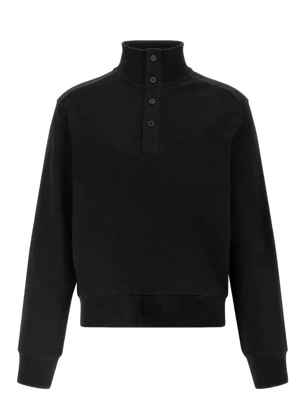 ENTIRE STUDIOS High-neck Buttoned Sweatshirt - Black