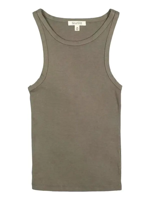 NILI LOTAN Sleeveless Ribbed Tank Top - Brown