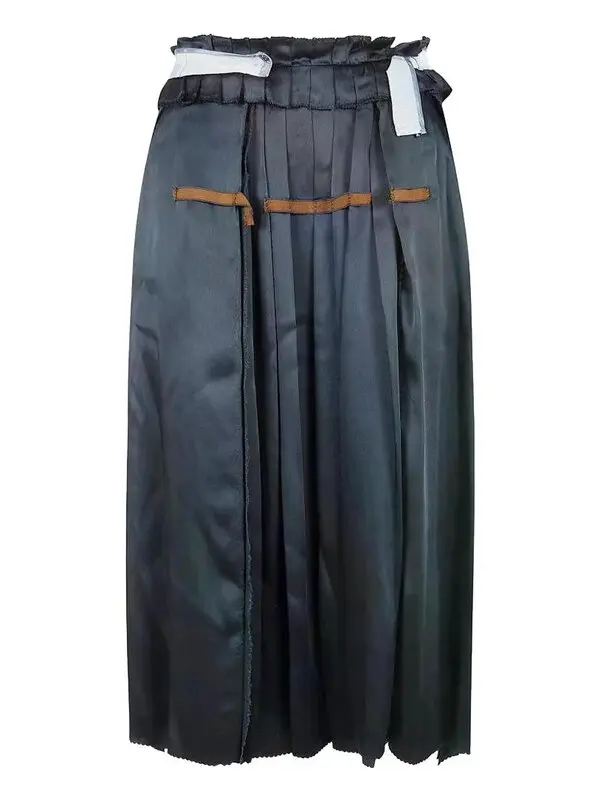 MAISON MARGIELA Pleated Midi Skirt - Black