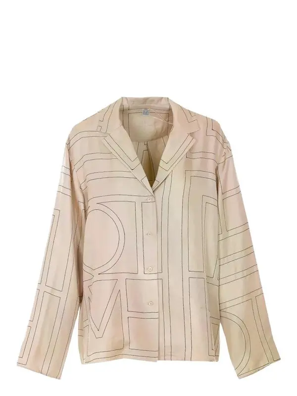 TOTEME Monogram Silk Shirt - Neutrals