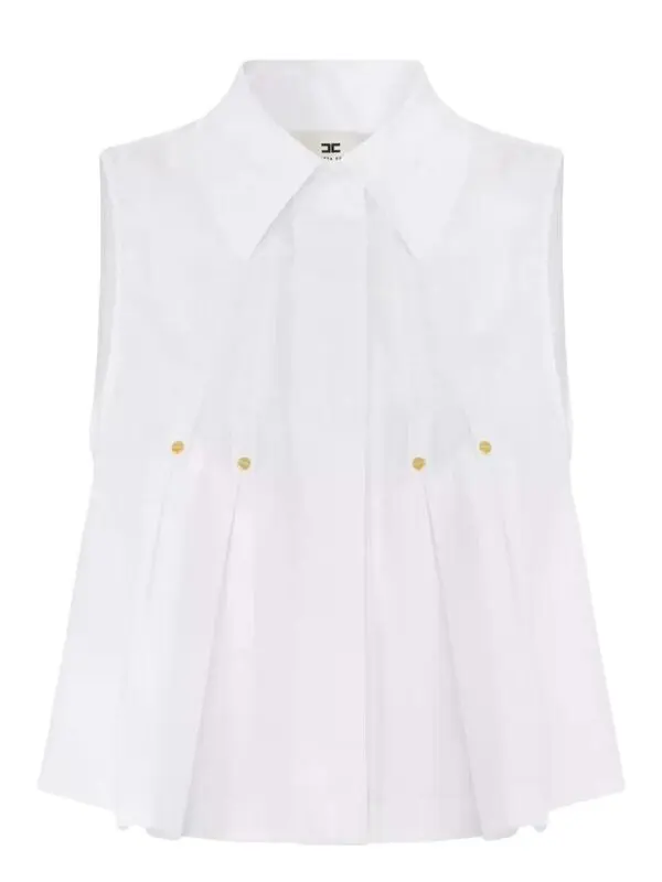 Elisabetta Franchi Pleated Shirt - White