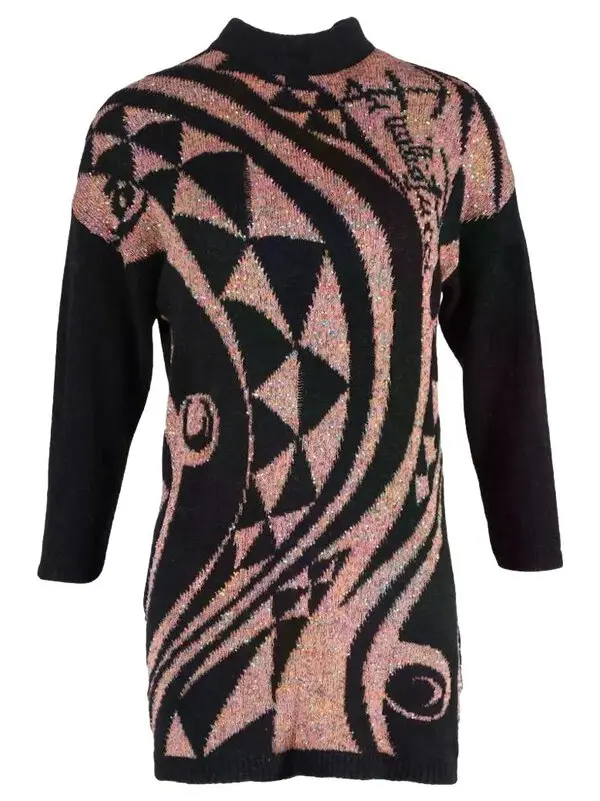 Emilio Pucci Patterned Sweater Dress - Black