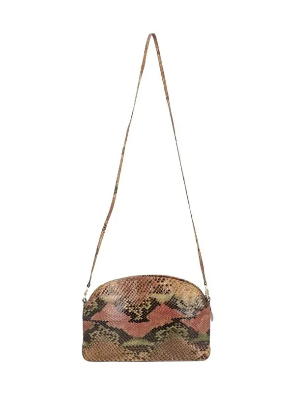 Vintage Snakeskin Pattern Shoulder Bag - Neutrals