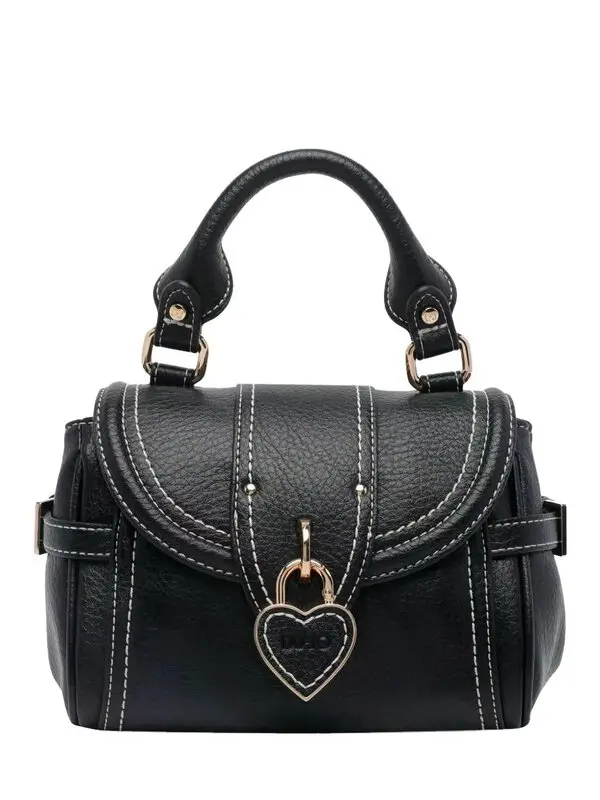 Liu Jo Top Handle Bag With Heart Pendant - Black