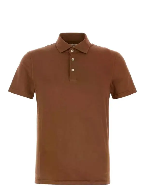 Fedeli Stretch Polo Shirt - Brown