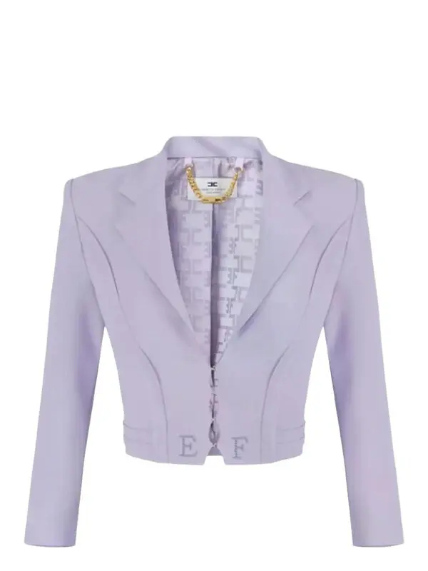 Elisabetta Franchi Cropped Blazer - Purple