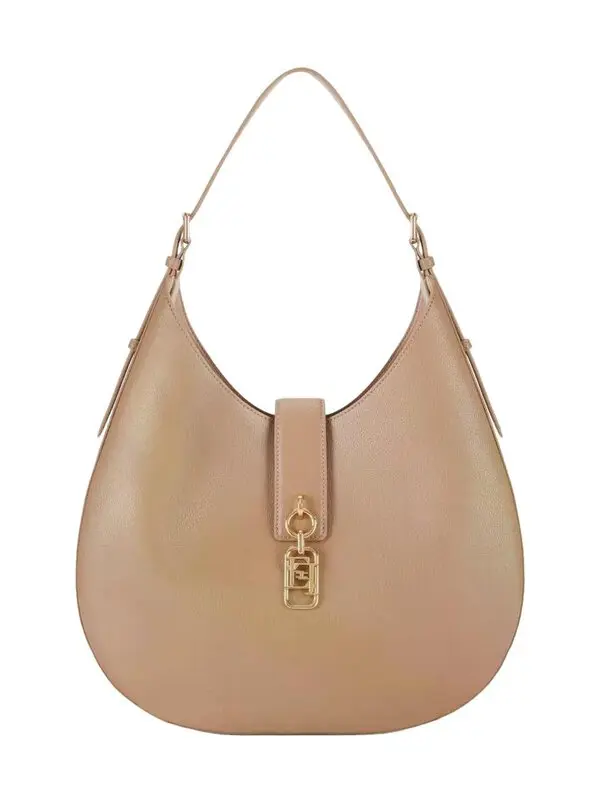 Elisabetta Franchi Logo-charm Shoulder Bag - Neutrals