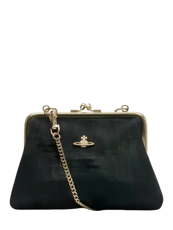 VIVIENNE WESTWOOD Granny Frame Clutch Bag With Removable Strap - Black