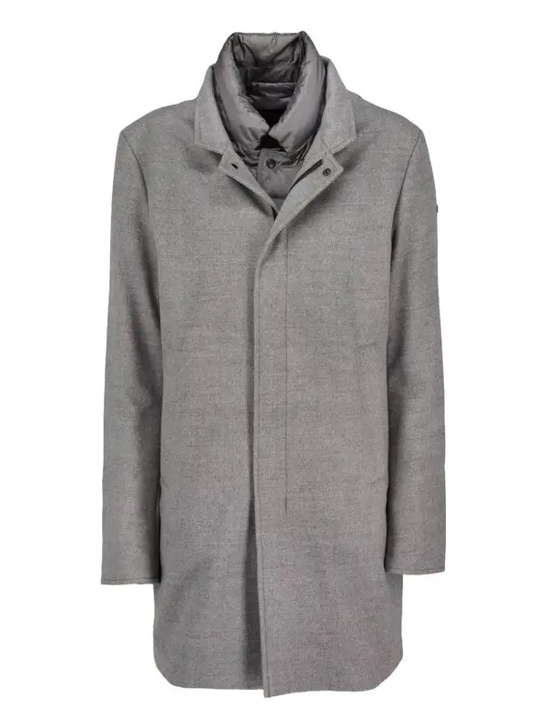 Vintage Hooded Layered Coat - Grey