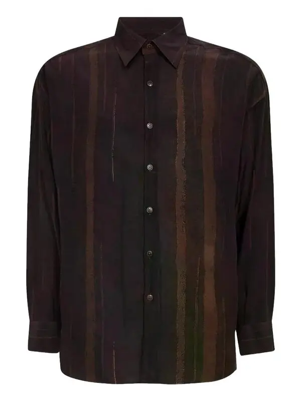 COSTUMEIN Long-sleeves Striped Shirt - Brown