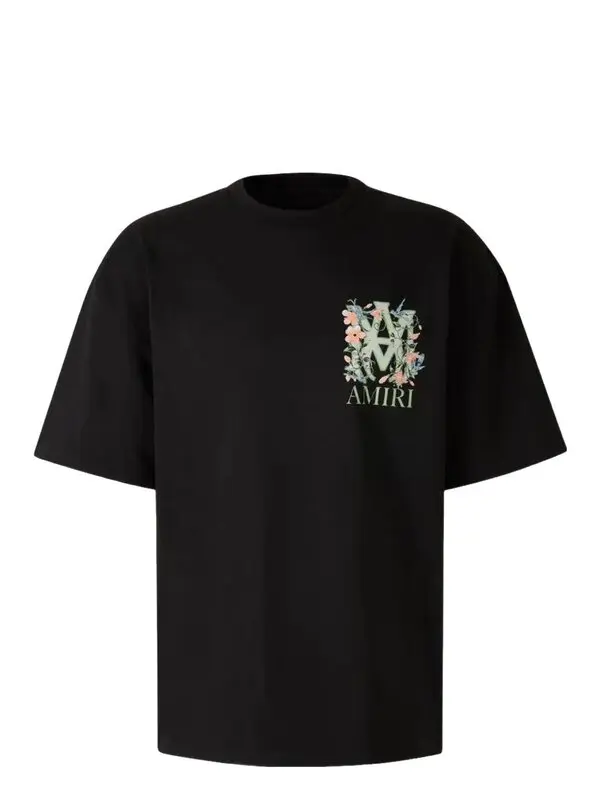 Amiri Ma Floral Round-neck T-shirt - Black