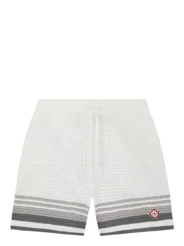 Casablanca Cotton Crochet Tennis Shorts - White