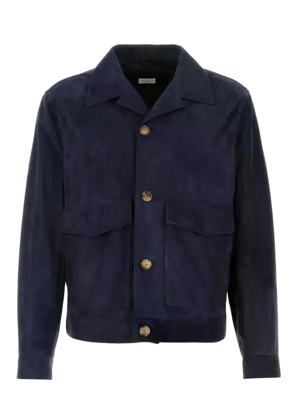 Brunello Cucinelli Suede Jacket - Blue
