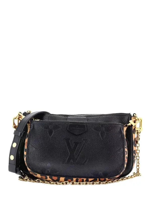 LOUIS VUITTON Multi Pochette Accessoires Wild At Heart Monogram Empreinte Giant Crossbody Bag - Black