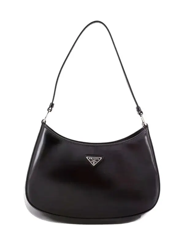Prada Cleo Spazzolato Leather Medium Hobo Bag - Black