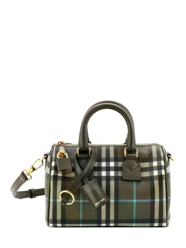 Burberry Vintage Check Coated Canvas Mini Bowling Bag - Green