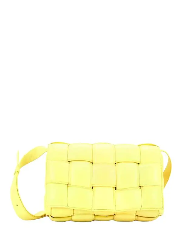 Bottega Veneta Cassette Padded Maxi Intrecciato Leather Crossbody Bag - Yellow