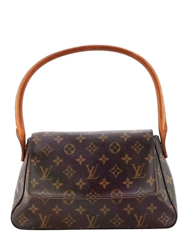 LOUIS VUITTON Looping Handbag Monogram Canvas Mini Satchel - Brown