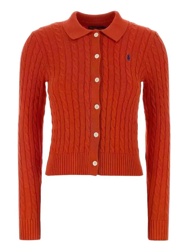 Polo Ralph Lauren Cable-knit Collared Cardigan - Orange