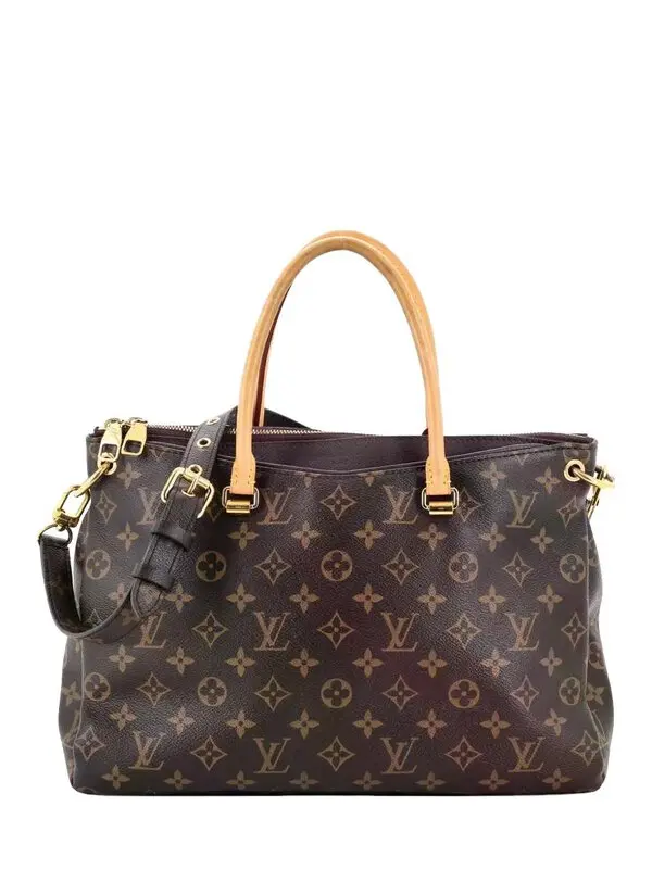 LOUIS VUITTON Pallas Tote Monogram Canvas With Leather Shoulder Bag - Purple