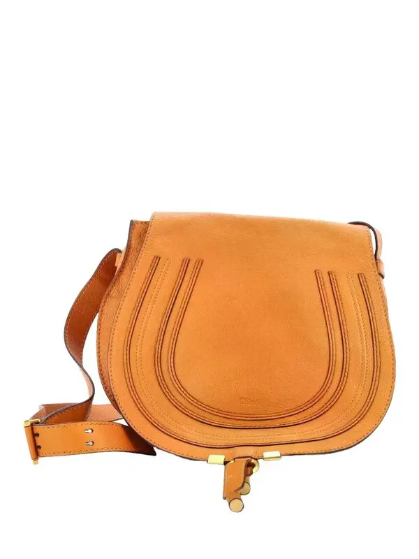 Chloé Marcie Leather Medium Crossbody Bag - Orange