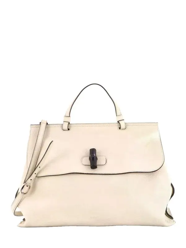 Gucci Bamboo Daily Top Handle Large Satchel - Neutrals