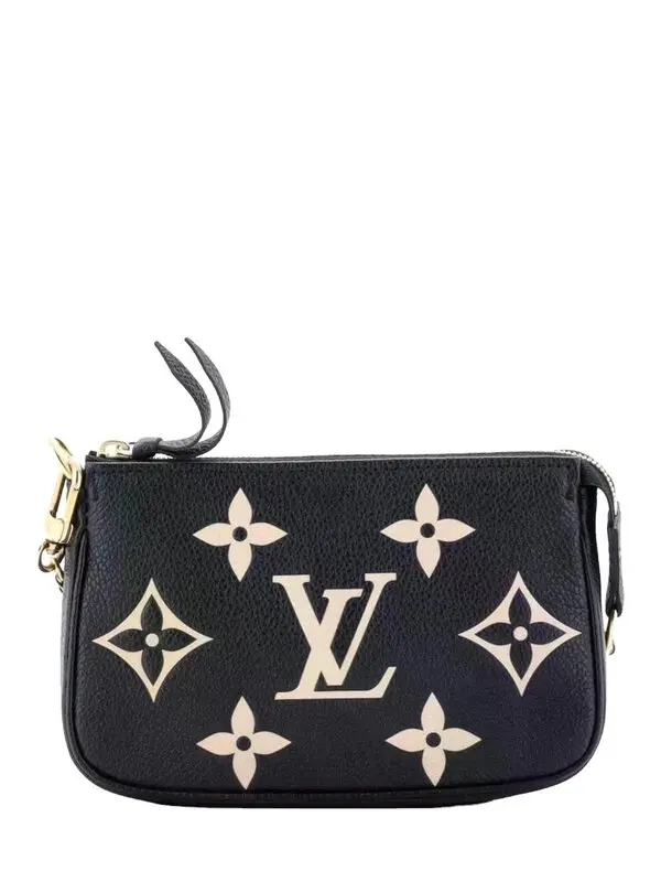 LOUIS VUITTON Pochette Accessoires Bicolor Monogram Empreinte Giant Mini Clutch - Black