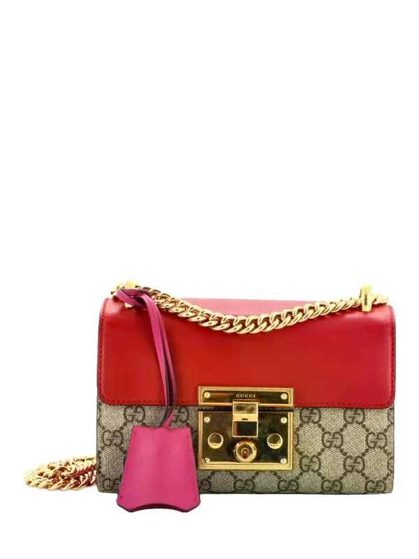 Gucci Padlock Small Crossbody Bag Gg Coated Canvas And Leather - Brown