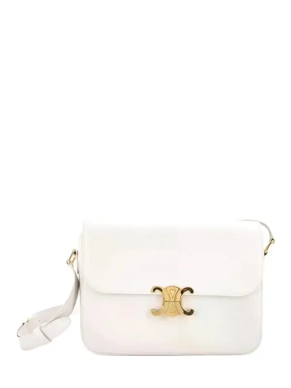Celine Triomphe Shoulder Bag Smooth Calfskin Large - White