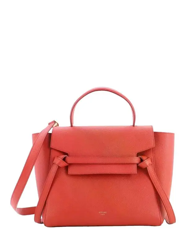 Celine Leather Micro Satchel Belt Bag - Red