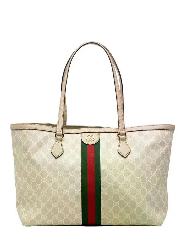 Gucci Medium Gg Supreme Ophidia Tote - Brown