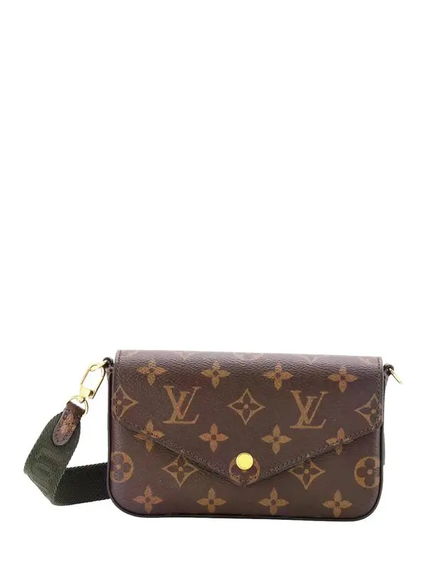 LOUIS VUITTON Felicie Strap & Go Handbag Monogram Canvas - Brown