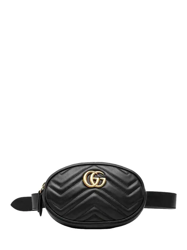 Gucci Gg Marmont Matelasse Leather Belt Bag - Black